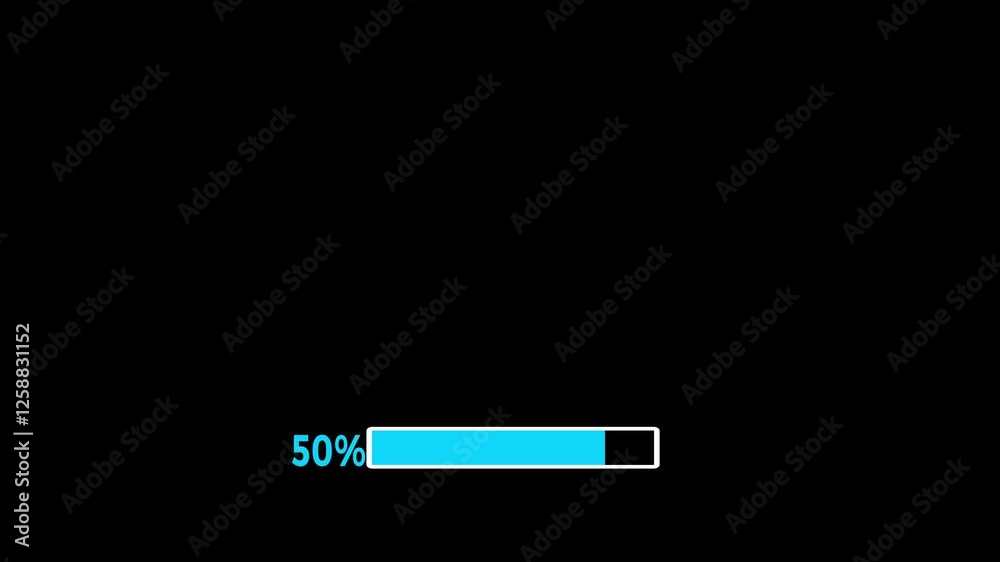 Loading Bar percent Progress with Blue Highlight Horizontal loading bar ...