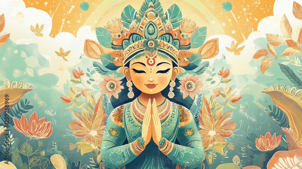 Fotografija A depiction of Hindu goddess Parvati, the divine consort of ...