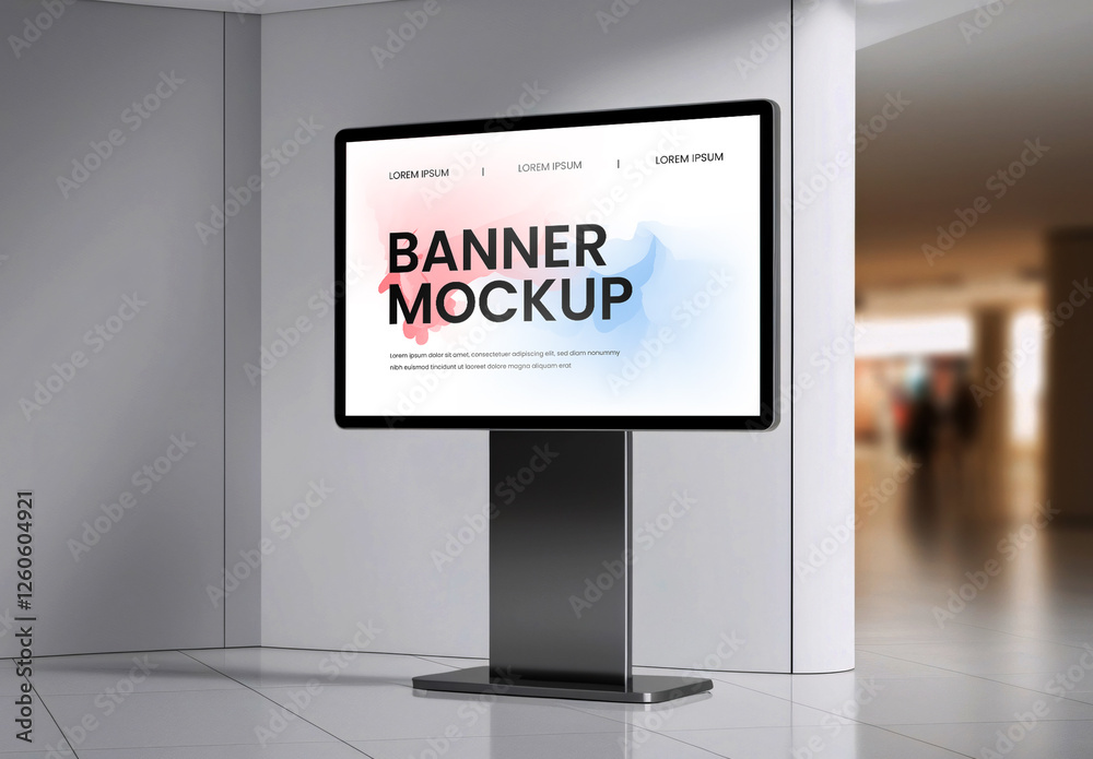 Shopping Mall Promotion Screen Mockup Stock Template | Adobe Stock