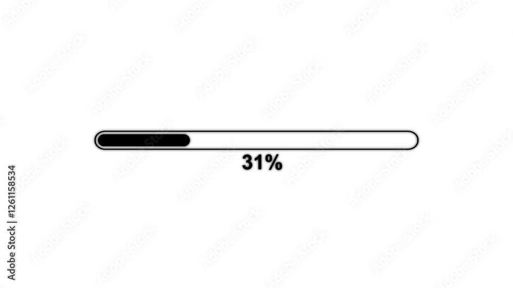 Loading Bar Animation. Abstract neon loading icon animation . Loading bar and percentage ...