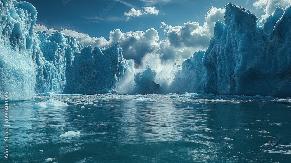 Photo & Art Print Glacial calving dramatic ice ocean scene, Ali