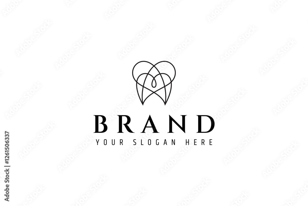 Photo & Art Print dental logo with combination of love heart symbol in ...