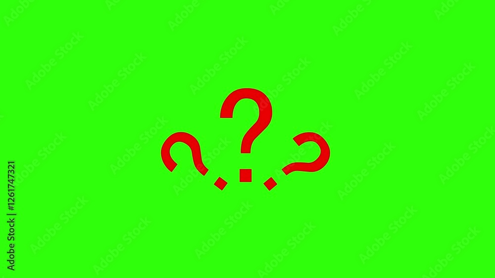 question mark animation pop up question mark flat and 3d green screen ...