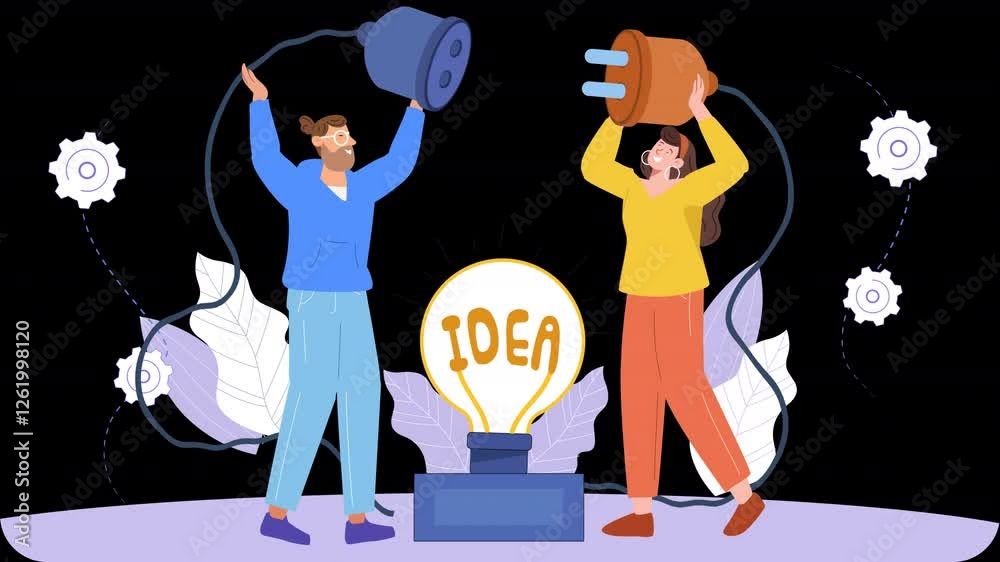 A flat vector animation showing the startup journey, from concept to ...