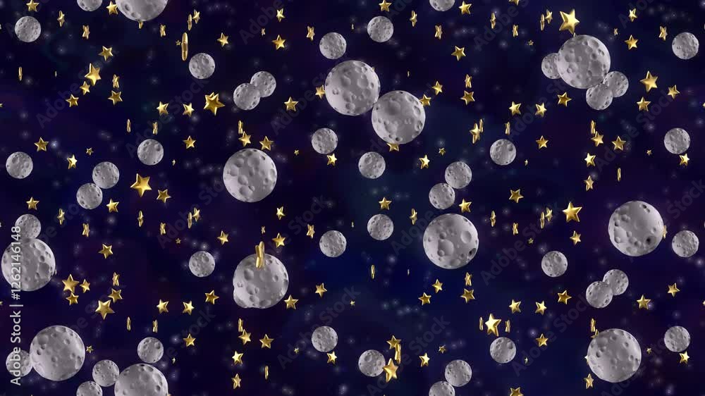 space moon vintage retro sci fi loop tile Rising Background. This is a ...