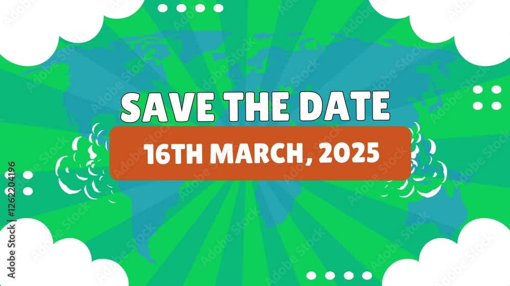 Vidéo Stock 16th of March 2025 mar 25 16 save the date for March 2025 ...