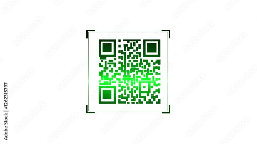 scan QR code barcode animation QR code scanner animated .Holographic QR ...