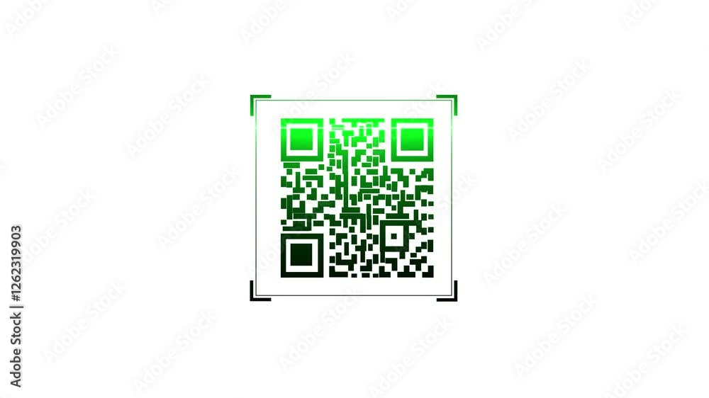 scan QR code barcode animation QR code scanner animated. Holographic QR ...