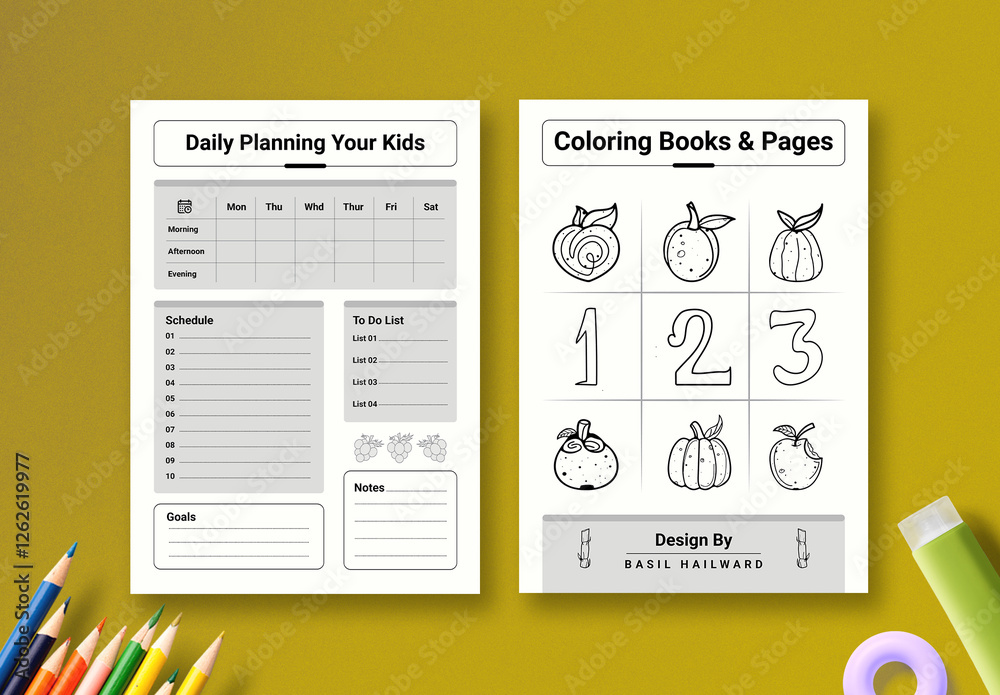 Daily Planning Template Layout Stock Template | Adobe Stock