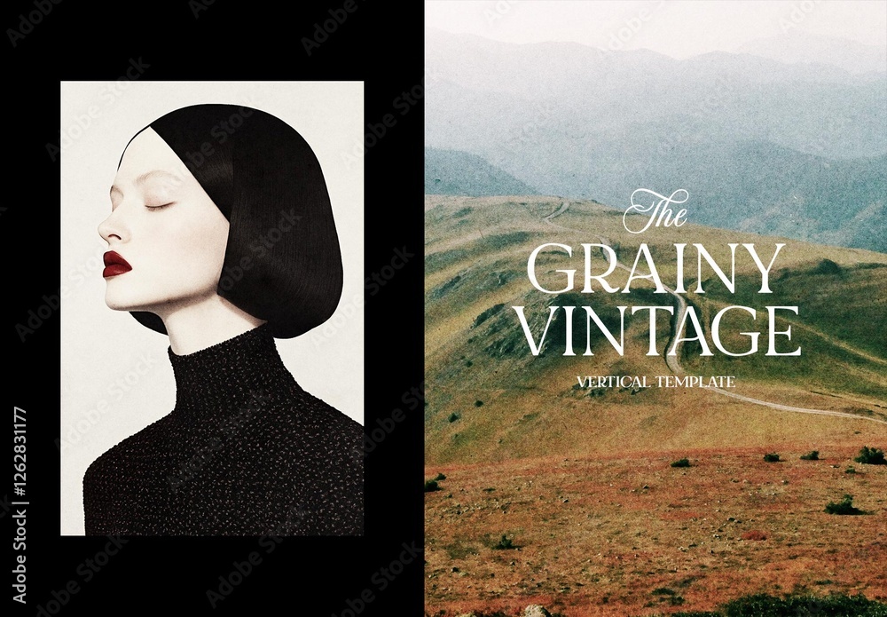 Aged Grainy Poster Photo Effect Mockup Stock Template | Adobe Stock