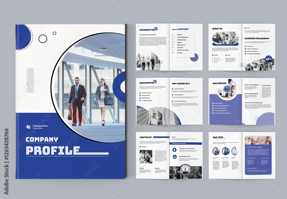 Company Profile Brochure Layout Stock Template | Adobe Stock