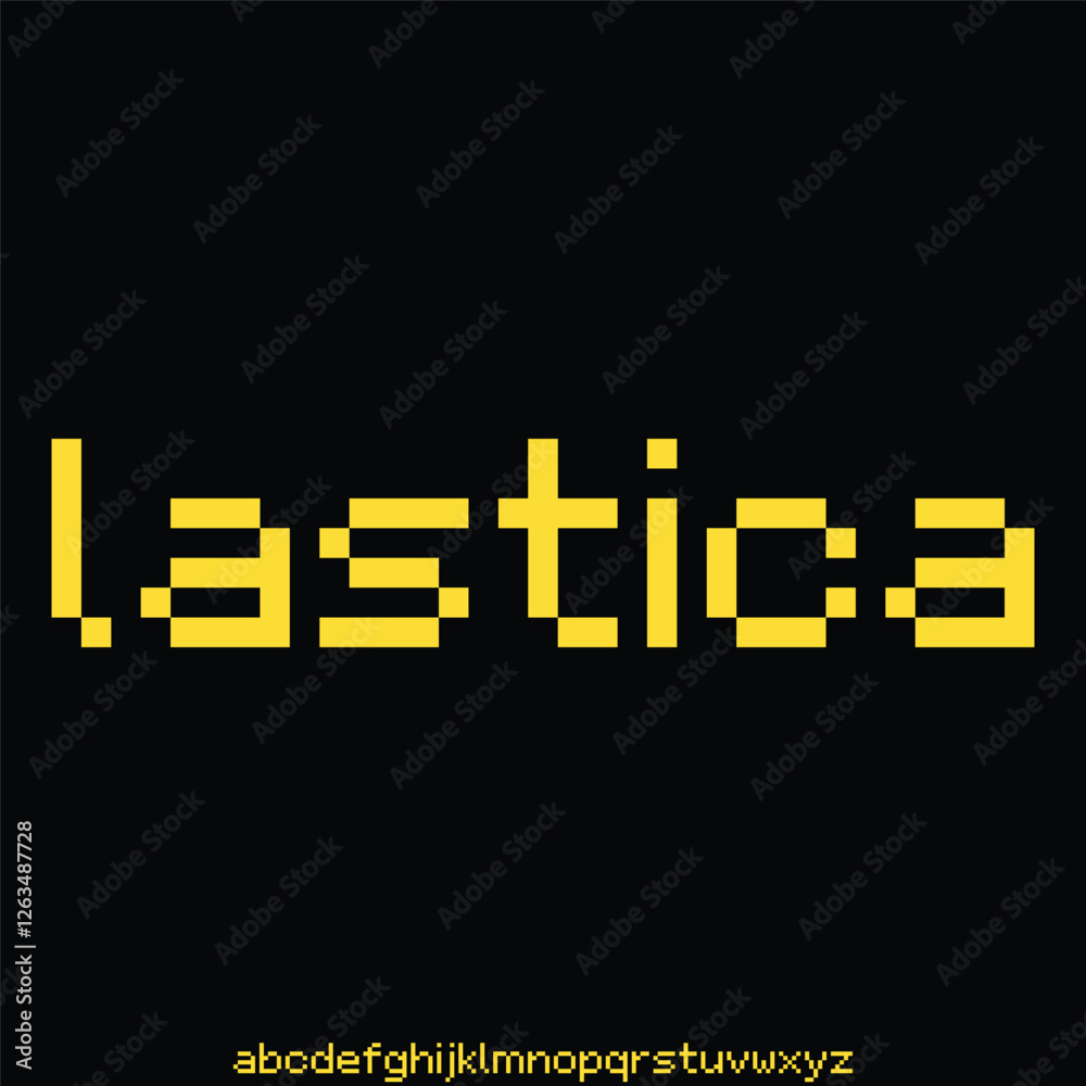 Poster Lastica, a modern alphabet lowercase font – Wall Art | UkPosters