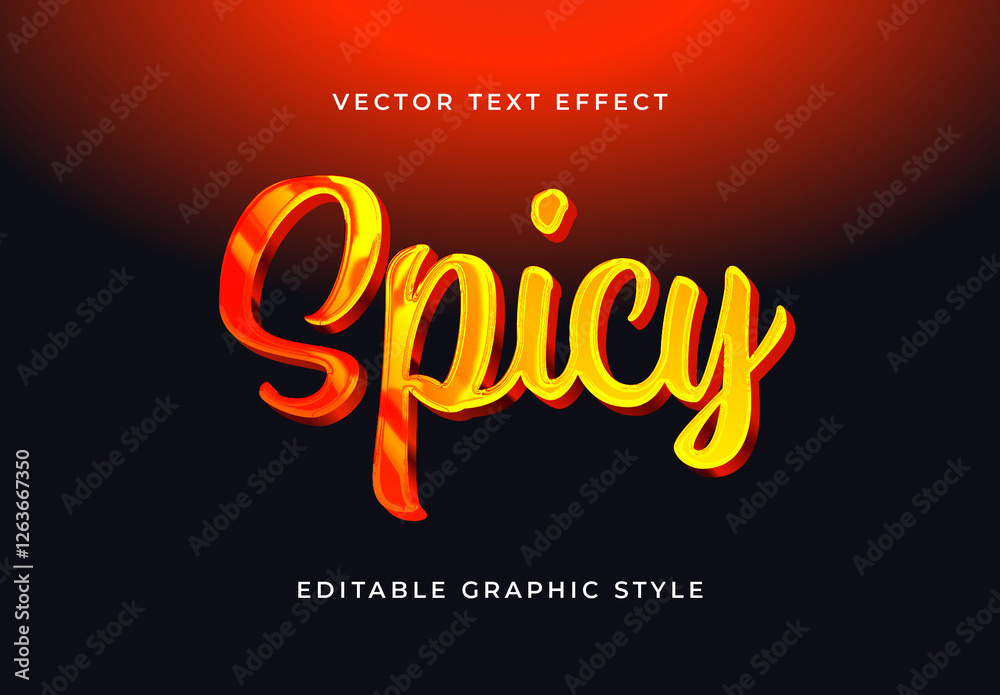 Red And Yellow Spicy Text Fiery Font. Hot Text Effect Stock Template ...