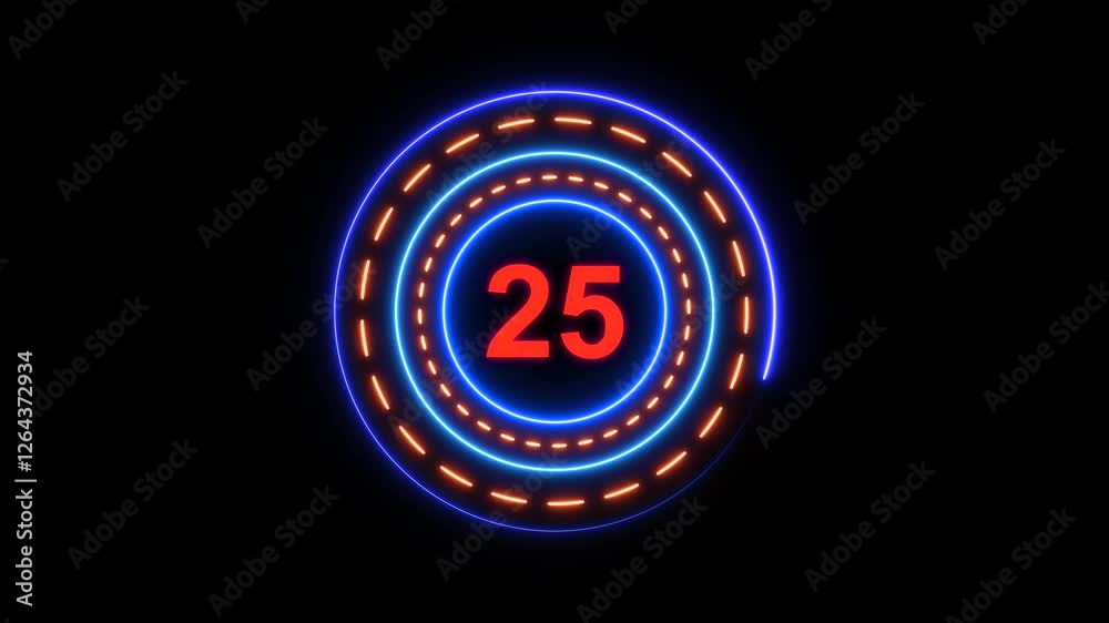 Circle countdown timer One minute animation from 30 to 1 seconds. One ...