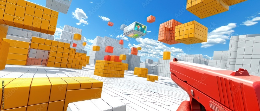 Poster First Person Shooter Game Pixel Art Scene – Wall Art | UkPosters