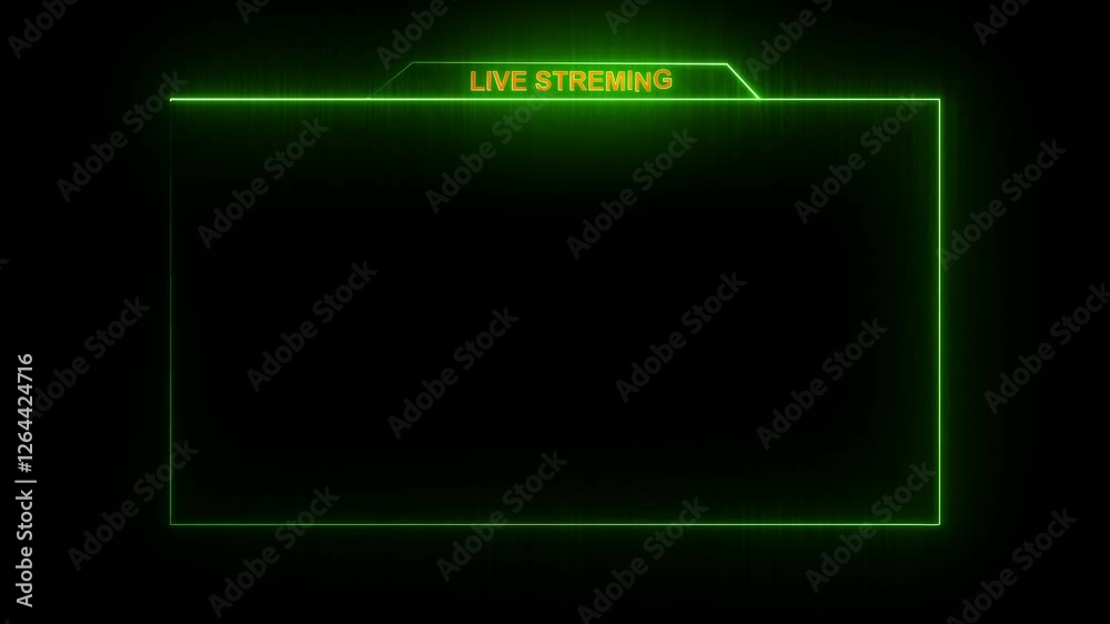 live streaming neon text frame animation box frame neon frame live ...