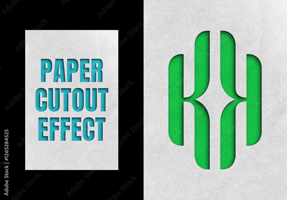 Cut Out Paper Poster Text & Logo Effect Mockup Stock Template | Adobe Stock