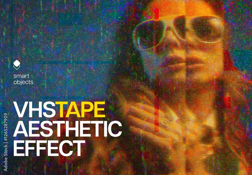 Vhs Aesthetic Photo Effect Mockup Stock Template Adobe Stock