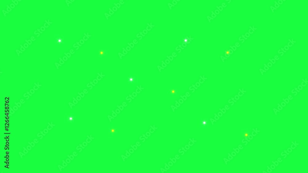Glowing stars sparkle on transparent background. 4K Chroma key ...