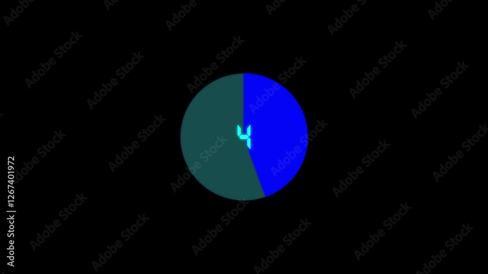 Circle countdown timer one minute animation, 1 minute count down timer ...