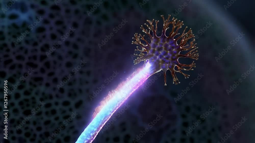 Visualization of the transmission of an electrical impulse along an ...