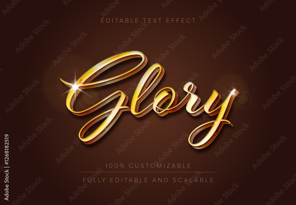 Golden Elegant Text Luxurious Calligraphy Font. Classic Text Effect ...