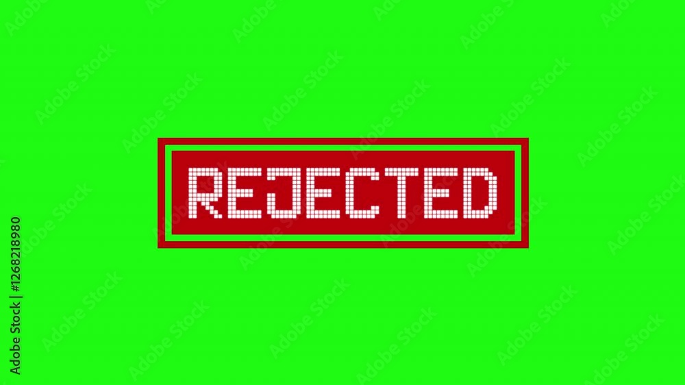 Animated Red Rejected Stamp On Green Background With Dynamic Motion For ...