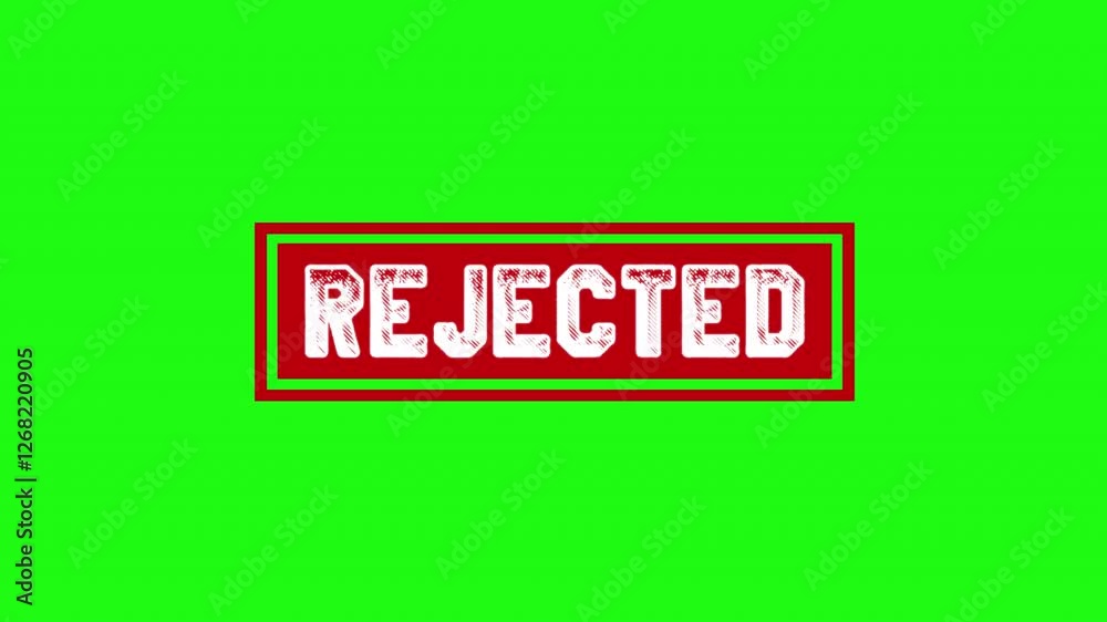 Red Rejected Stamp Animation On Green Background For Indicating ...