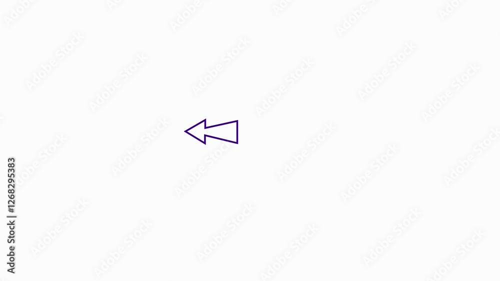 purple arrow painting left on black screen background 3D animation ...