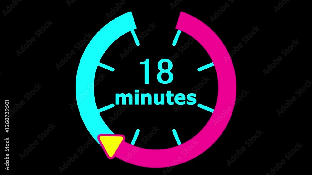 Animation timer icon with 30 minutes on transparent background with ...
