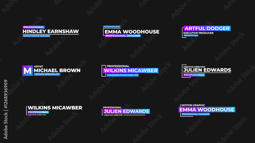 10 Gradient Lower Thirds Stock Template | Adobe Stock