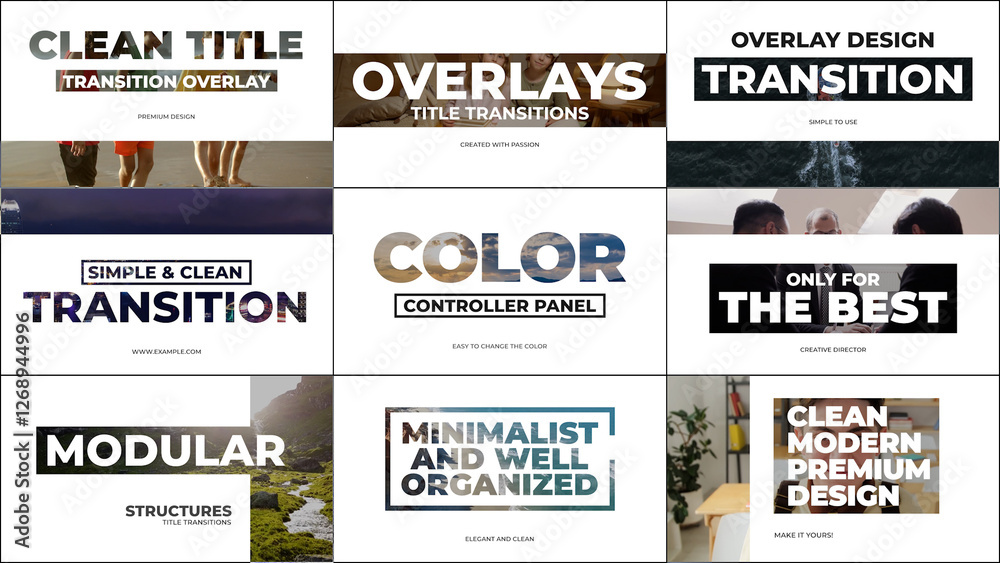 Overlay Title Transitions Stock Template | Adobe Stock