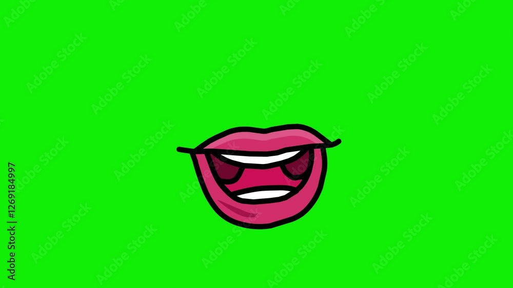 Cartoon Character Mouth Lip Sync On Green Screen 2D Animation ...