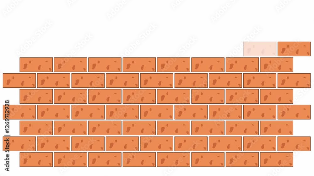Animated Brick Wall Construction Step by Step. 4k video with alpha ...