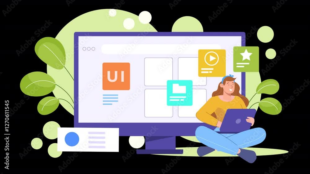 An engaging 2D flat animation that shows characters seamlessly ...