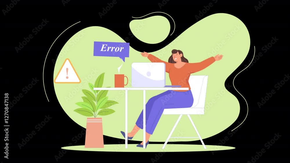 A flat-style animation visualizing the concept of redirecting errors ...