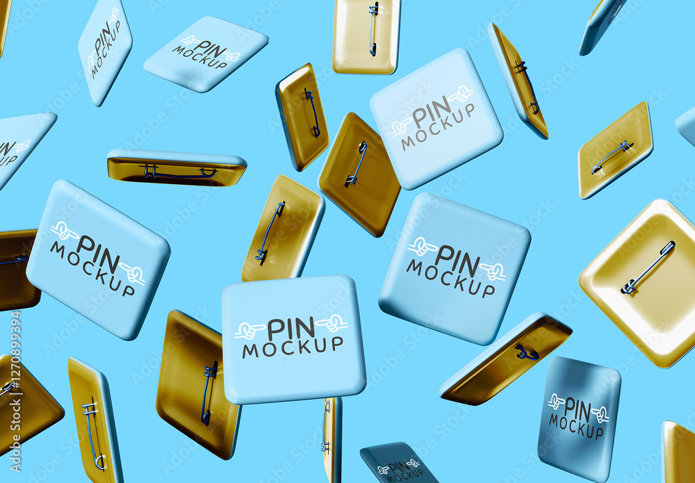 Square Pin Button Mockup Stock 템플릿 | Adobe Stock