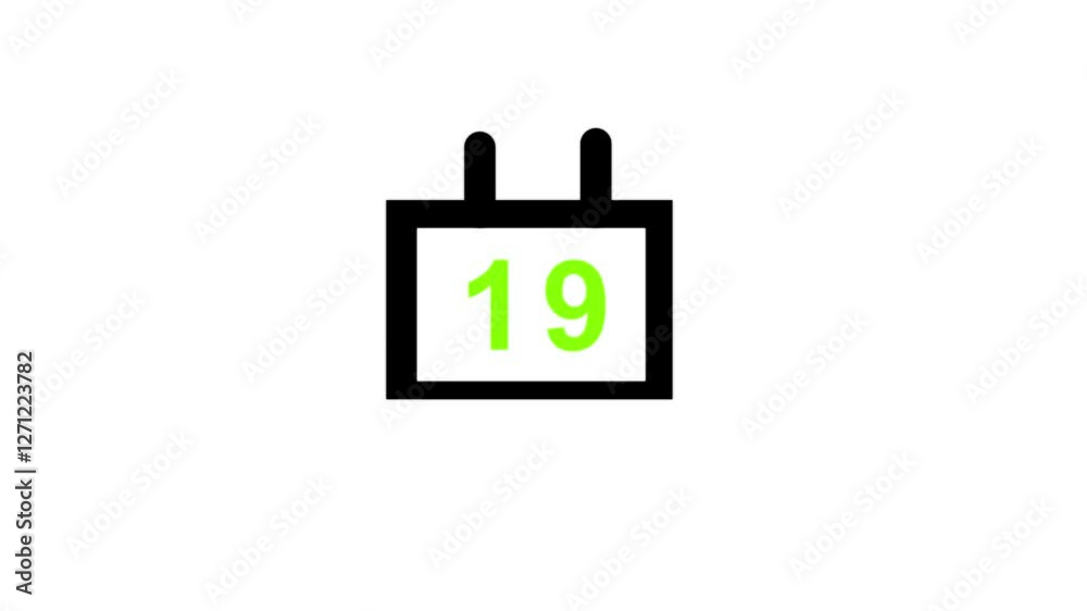 Calendar icon - date animation Loma matte with white background 4K ...