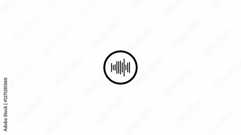 line audio wave visualization on a transparent background, audio ...