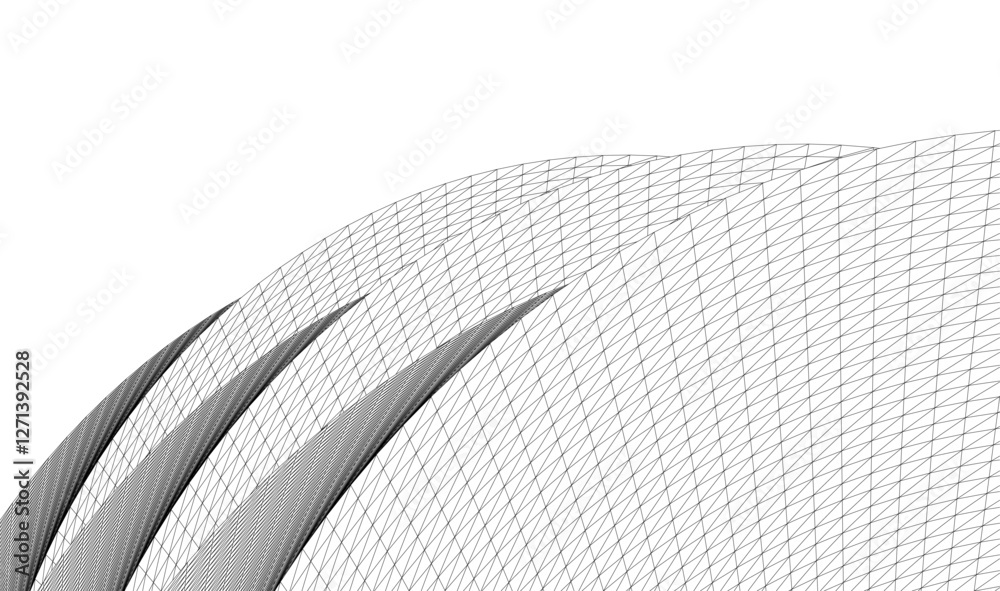 Photo & Art Print Vector Wireframe and Parametric Architecture ...