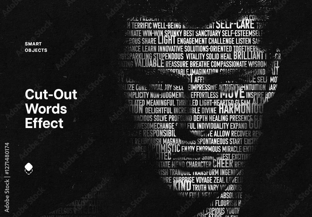 Cutout Words Photo Effect Mockup Stock Template | Adobe Stock