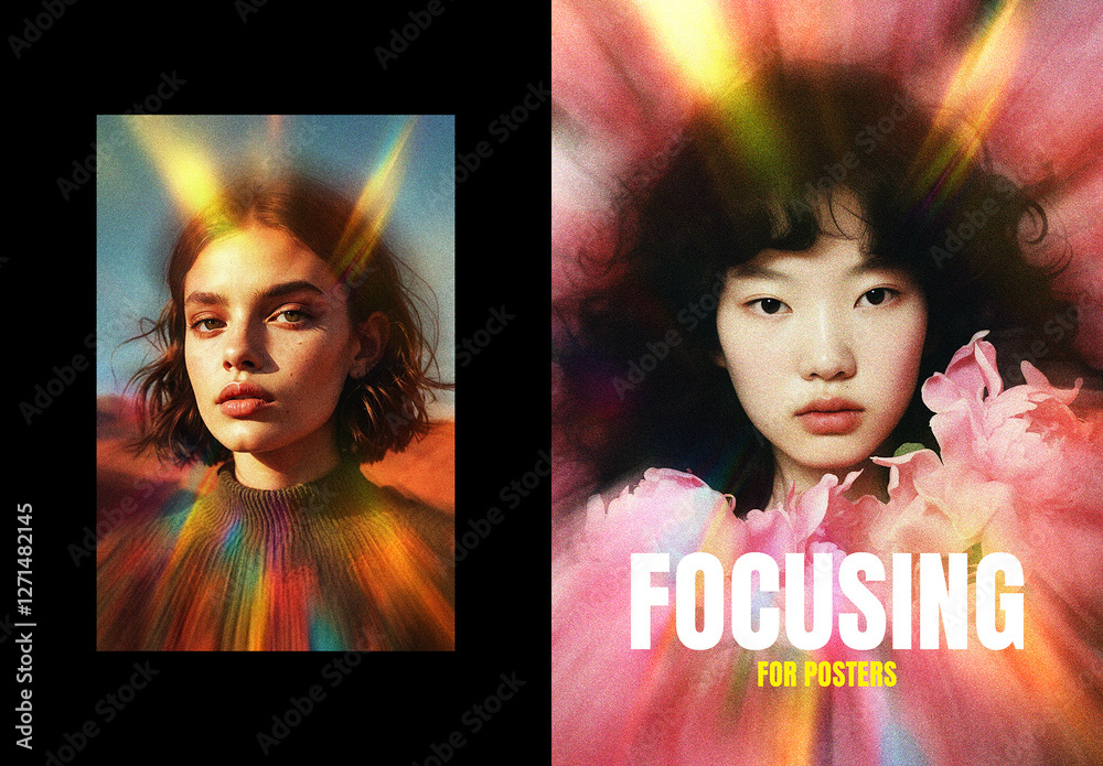 Focusing Blur Poster Photo Effect Mockup Stock Template | Adobe Stock