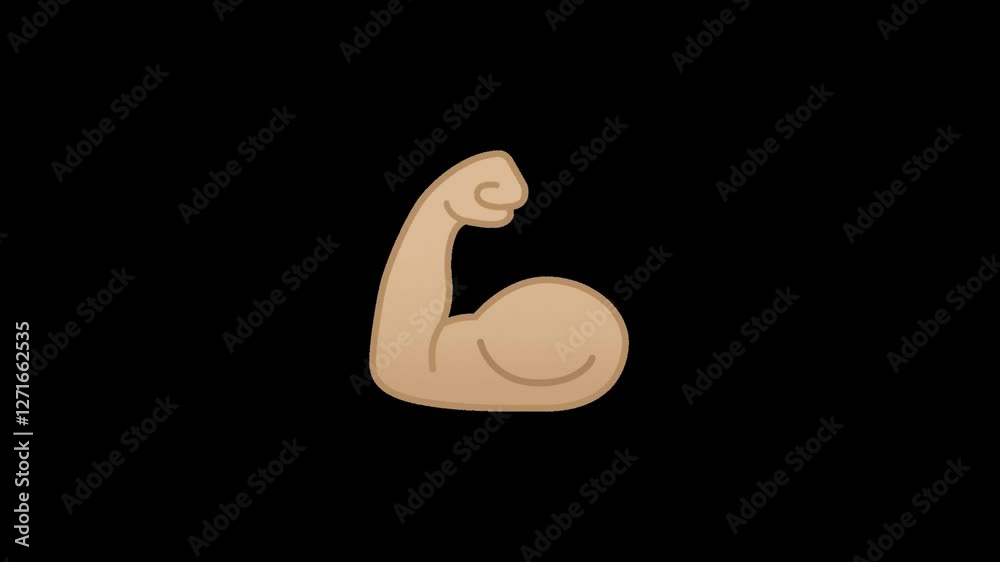 Flexed Biceps Emoji Animated on a Transparent Background. 4K Loop ...