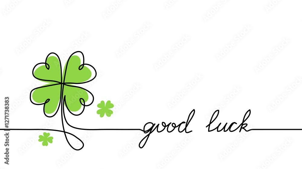 Clover, shamrock,trefoil leaf simple animated illustration with ...