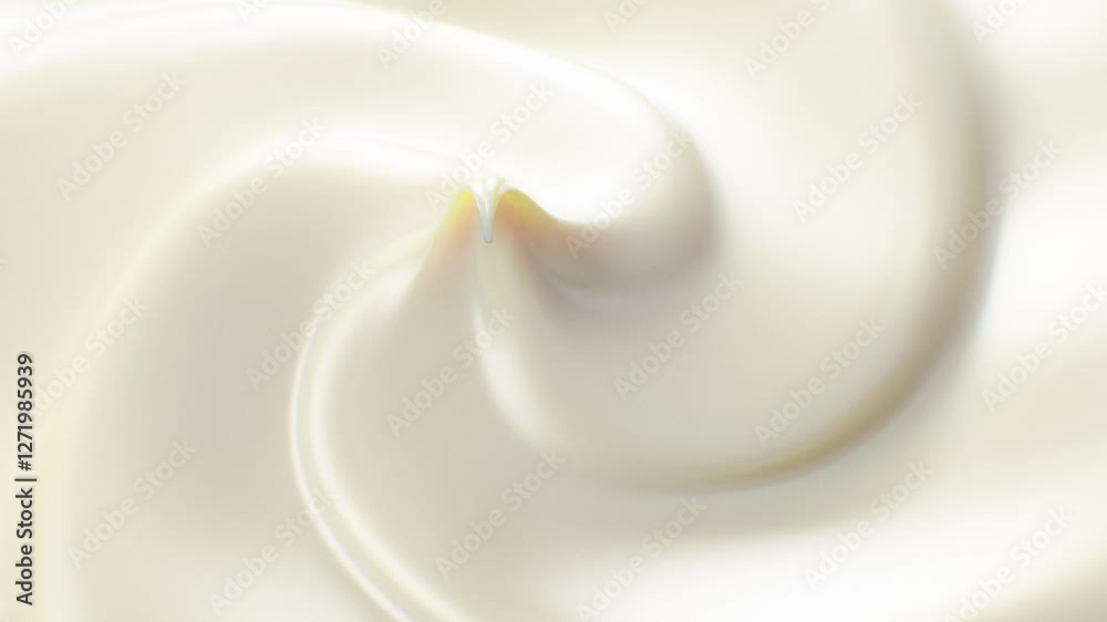 Beautiful Wavy Smooth Cream Texture Close-up Slow Motion Looped 3d ...