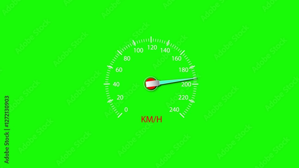 Speedometer Animation with Moving Needle – 4K Green Screen Background ...