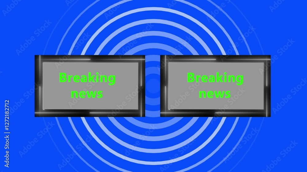 3D Virtual Studio Set Green Screen Background. Breaking News Modern ...