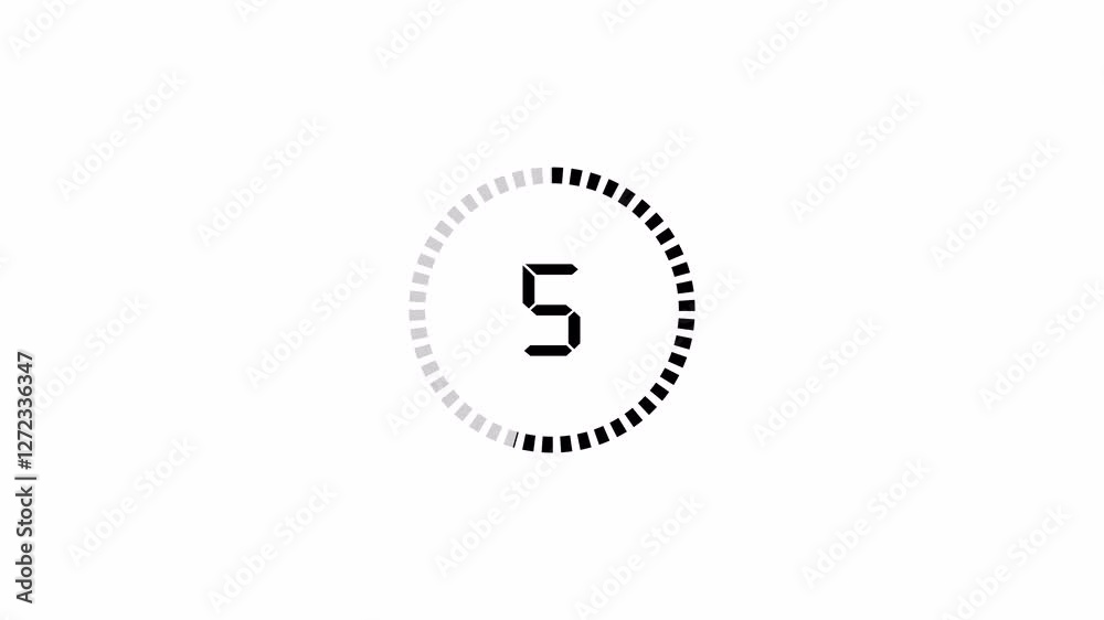 10 second countdown timer animation from 10 seconds to 0 seconds with ...
