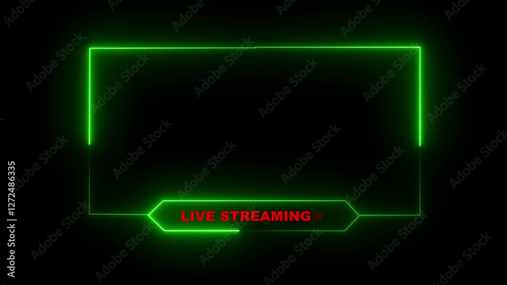 live streaming neon frame animation, box frame neon frame live ...