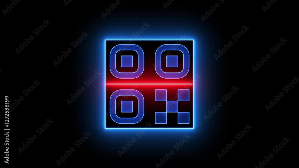 seamless looping animation of electronic qr code scanner process with ...